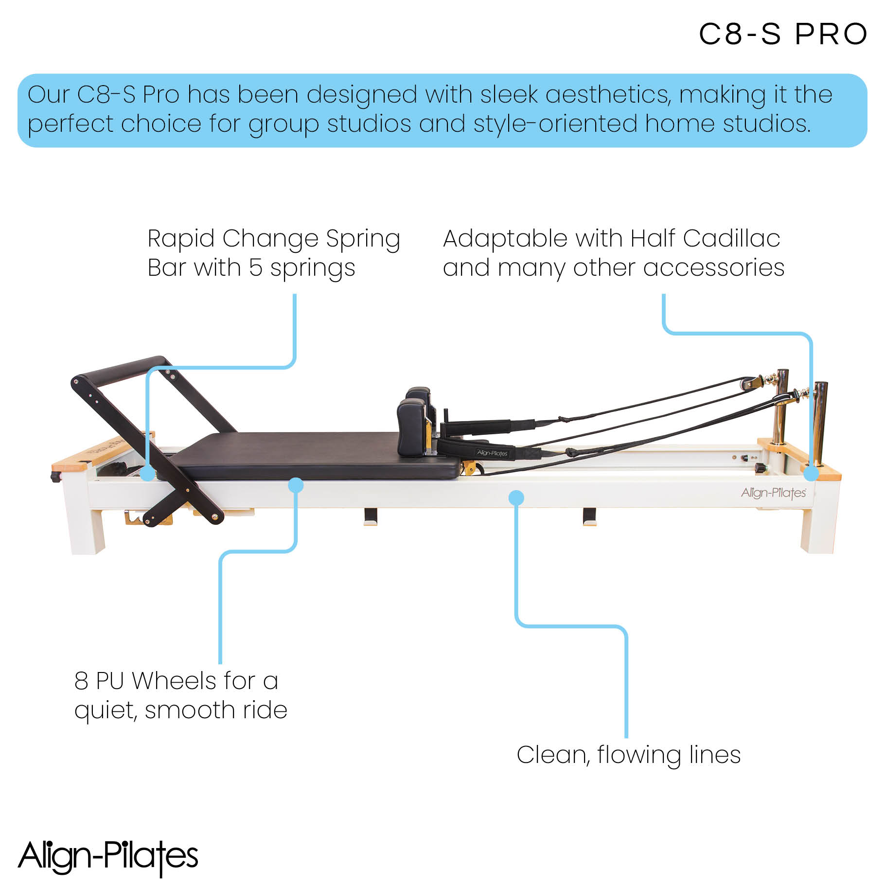 Leg Extensions C8-S Pilates Reformer| Align-Pilates